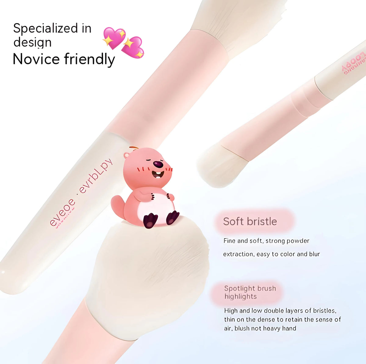EVERBAB LOOPY Cosmetic Mini Portable Blush Set 艾蓓拉赞萌露比联名化妆刷套装 1set | CuteHart