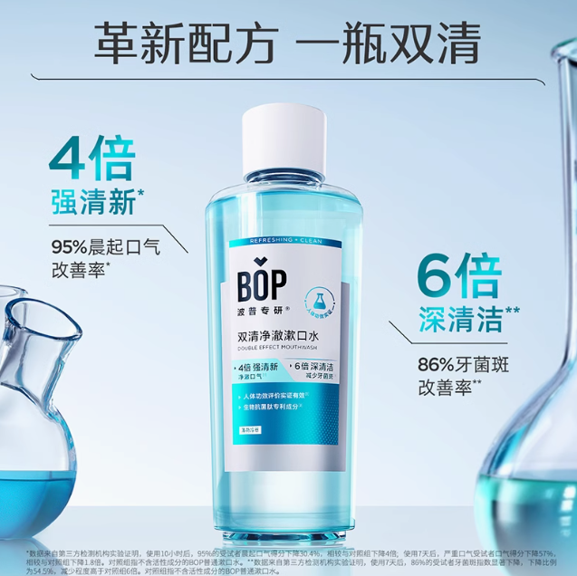 BOP Double Effect Mouthwash 500ml 波普专研双清净澈漱口水 | CuteHart