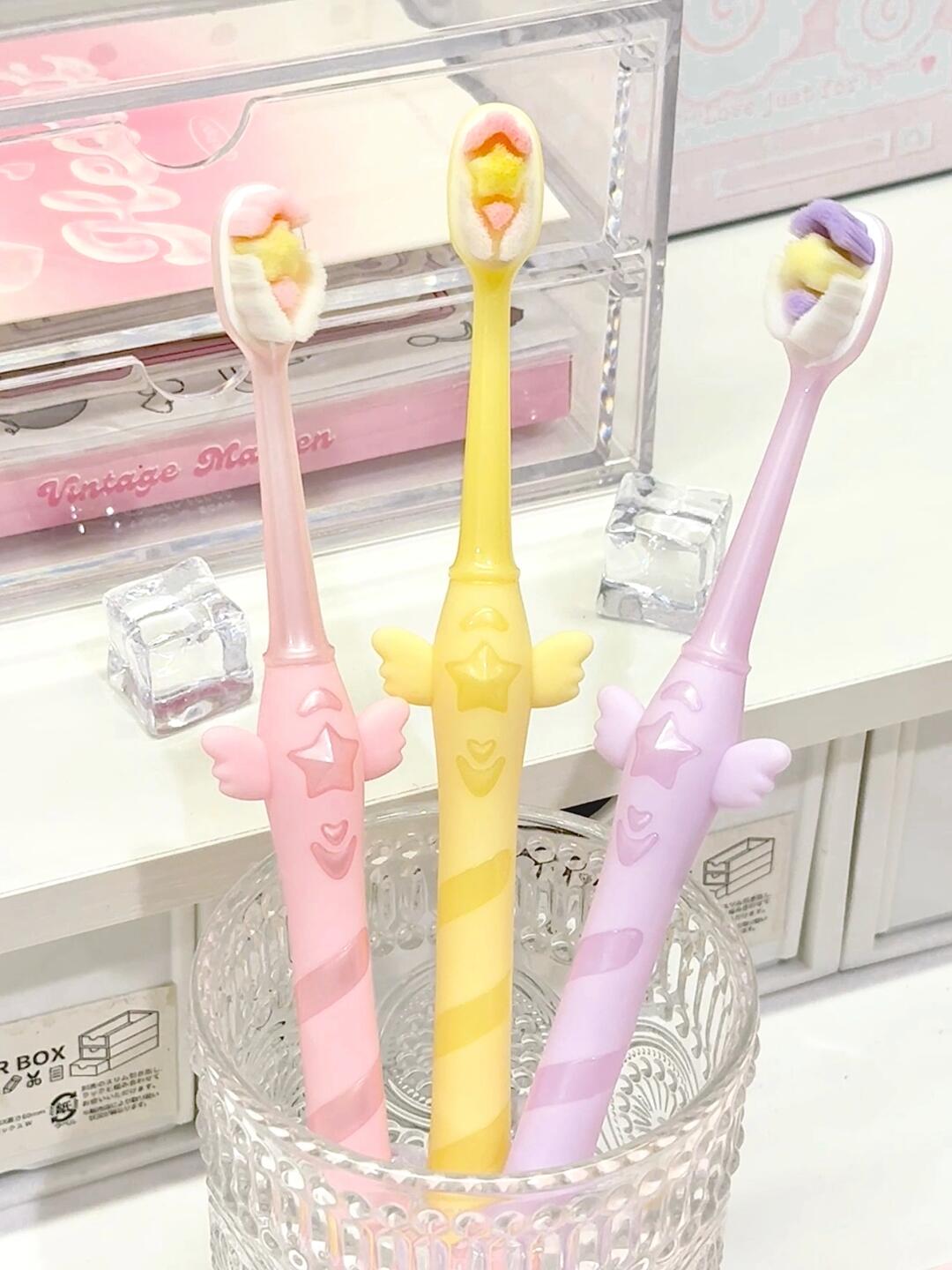 CanBan Star Magic Fairy Wand Toothbrush 3pcs 参半星星魔法仙女棒牙刷 | CuteHart