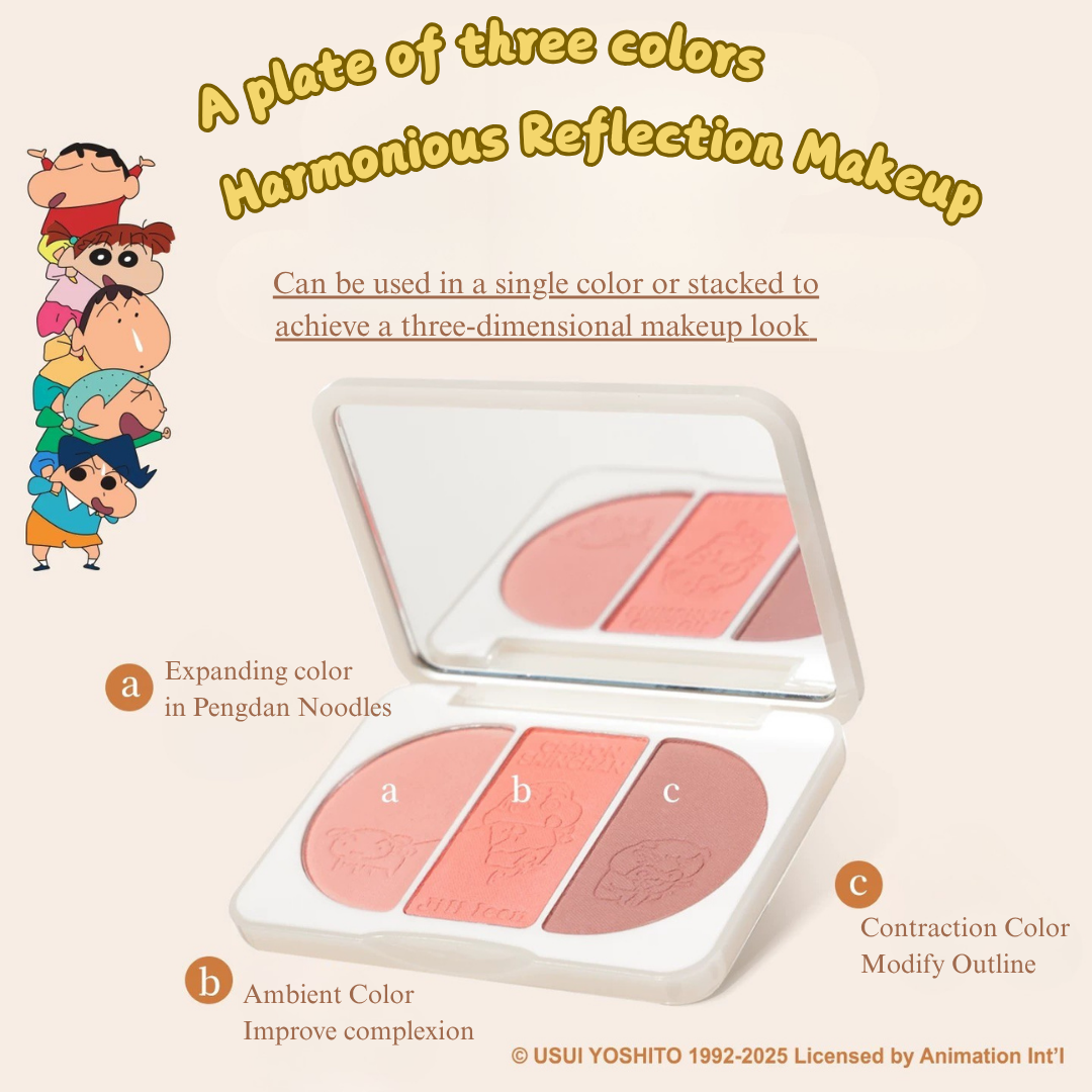 JILL LEEN × Crayon Shinchan Three-Color Blush 9.5g 玖丽×蜡笔小新联名款三色腮红 ...