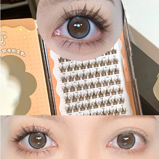 Meng Jie Shang Pin Cute Bear Single Cluster False Eyelashes 萌睫尚品可爱熊系列单 ...