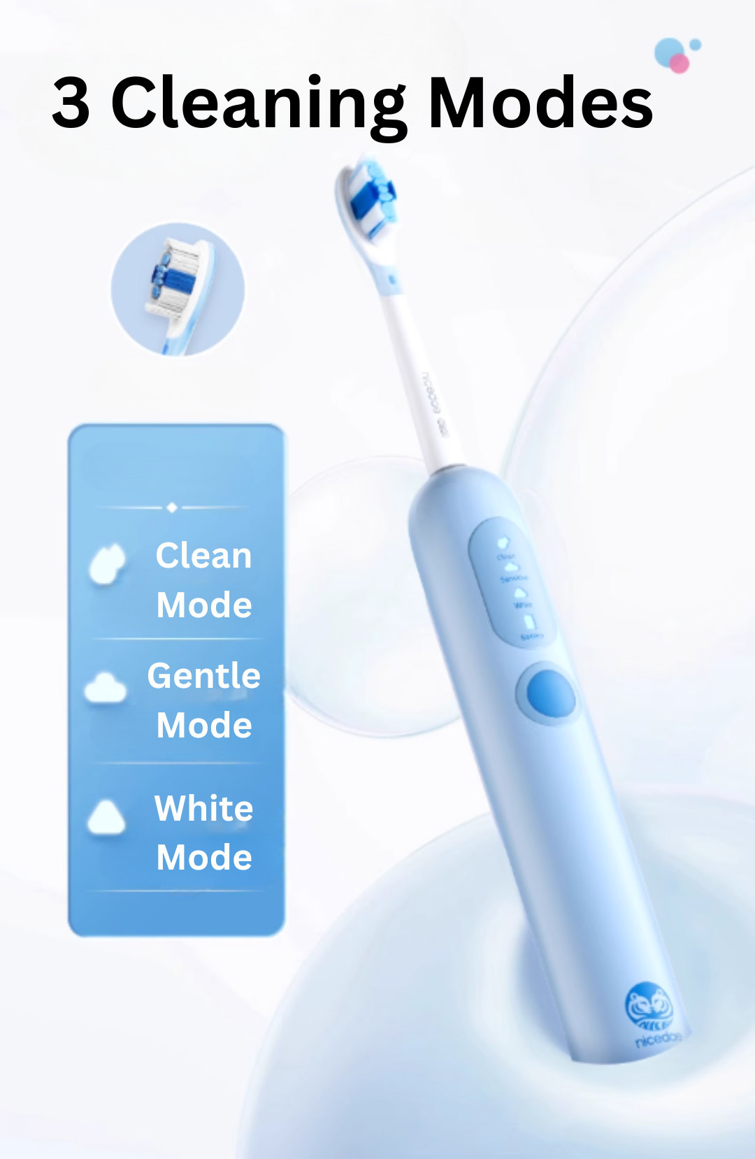 NICEDAE Sonic Vibration Electric Toothbrush S7 奈斯帝声波扫振电动牙刷 | CuteHart