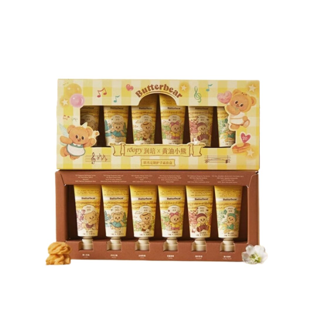 Roopy X Butterbear Hand Cream Gift Set 12g*6pcs 润培黄油小熊联名护手霜礼盒 | CuteHart