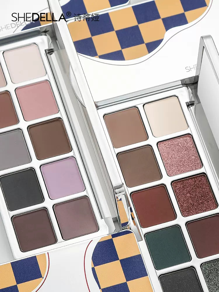 SHEDELLA Checkerboard Series Ten Colors Eyeshadow Palette 10g 诗蒂娅棋盘格十色 ...