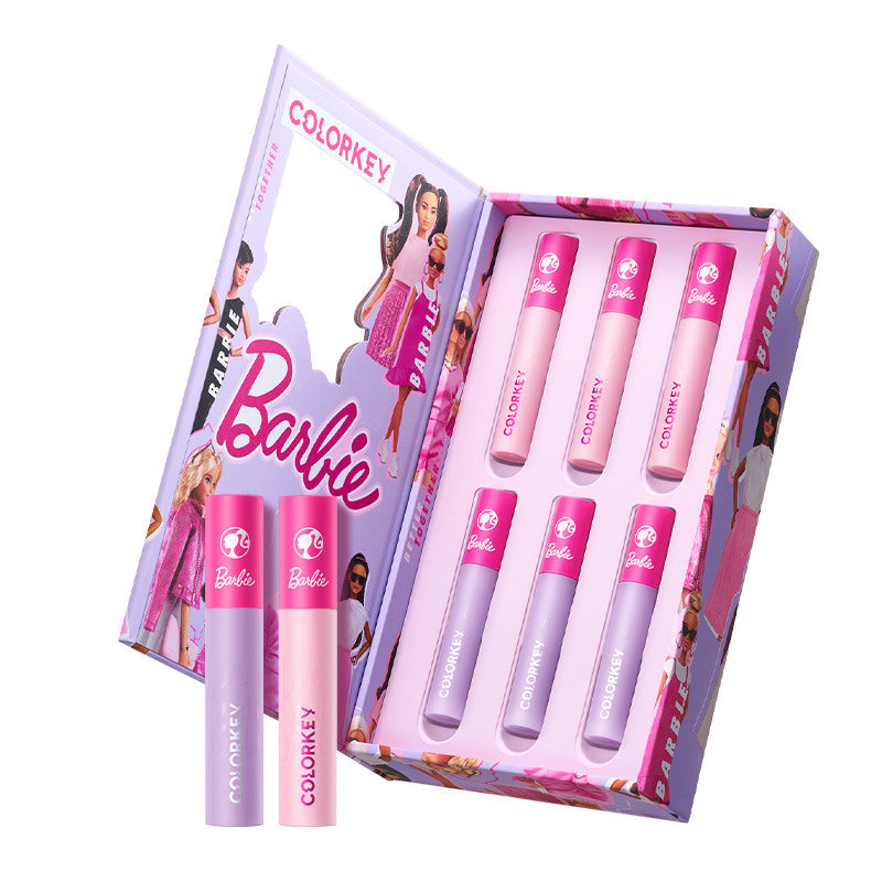 COLORKEY X ELLE Barbie Series Mini Airy Matte&Mirror Lip Glaze 6Pcs Se ...