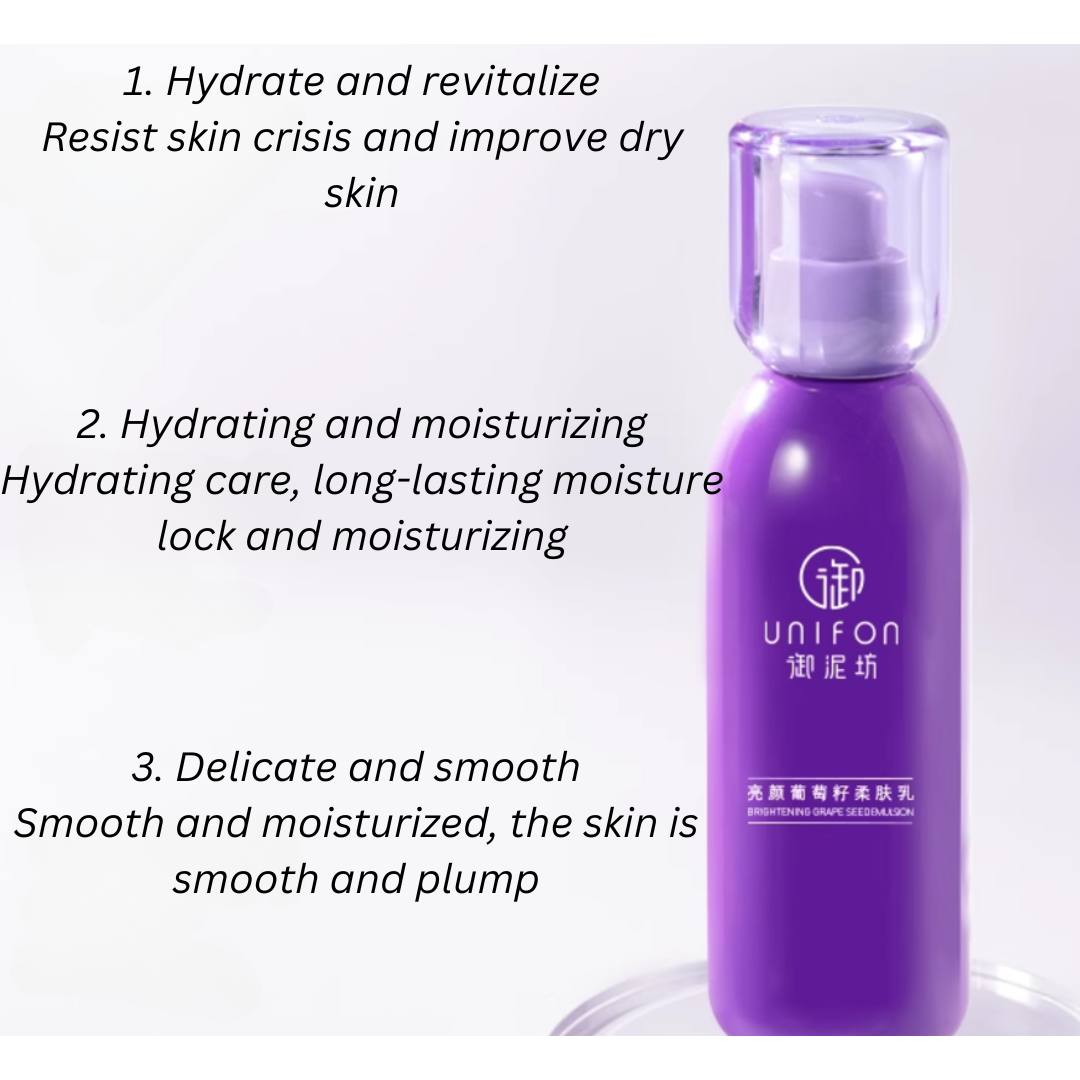 UNIFON Brightening Grape Seed Emulsion 120ml 御泥坊亮颜葡萄籽柔肤乳 | CuteHart