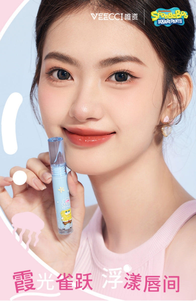 VEECCI X SpongeBob SquarePants Mirror Lip Gloss 2g 唯资海绵宝宝镜面水光唇釉 | CuteHart