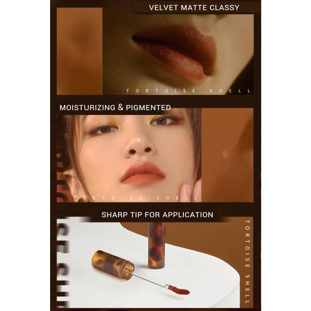 Joocyee Tortoise Shell Matte Lip Gloss (Amber) 酵色琥珀系列哑光丝绒唇釉 3.3g | CuteHart